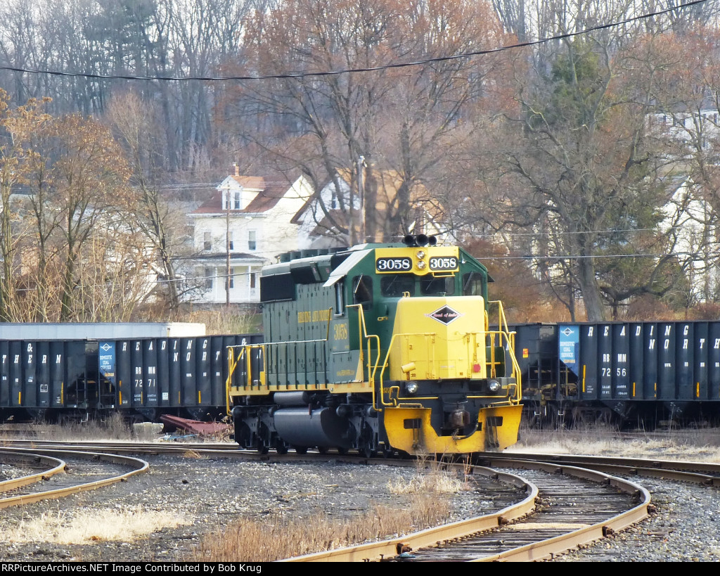 RBMN 3058 in West Cressona yard. This was probably the "protect" engine for the Santa specials